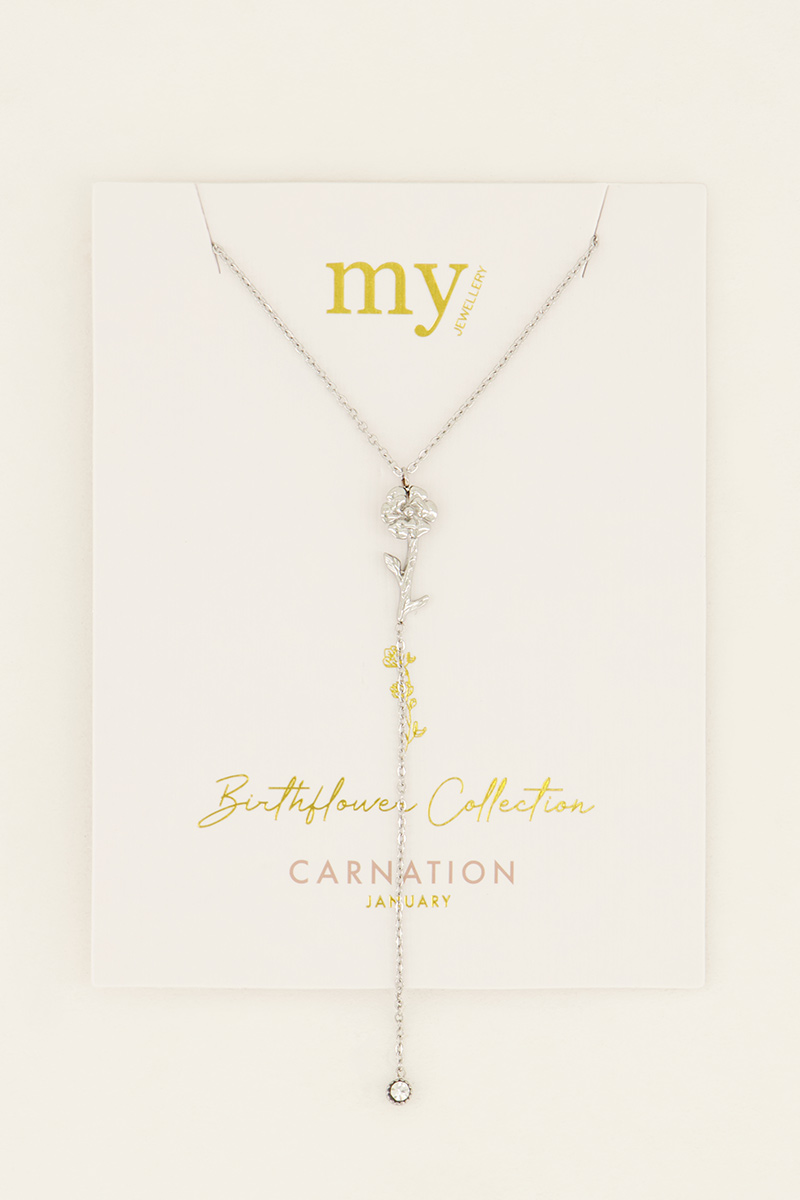 Birth Flower ketting met bedel en strass My Jewellery