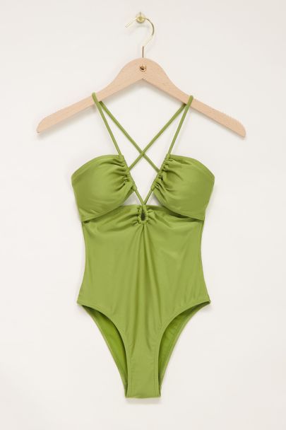 Groene badpak met gekruiste rug | My Jewellery