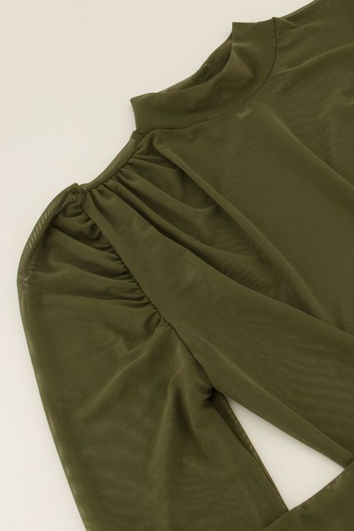 Green mesh top with pleats | My Jewellery