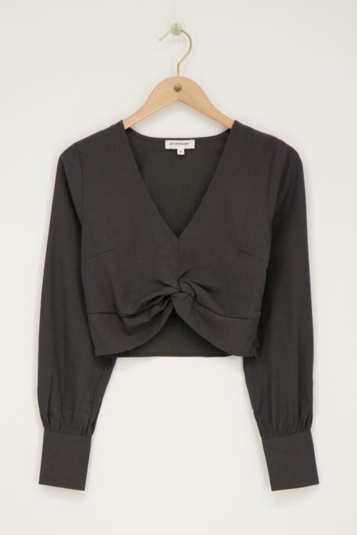 Dark grey top with knot & structure | My Jewellery