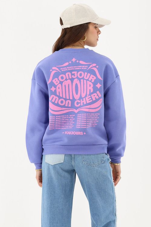 Sweater purple "Bonjour amour mon chéri" | My Jewellery